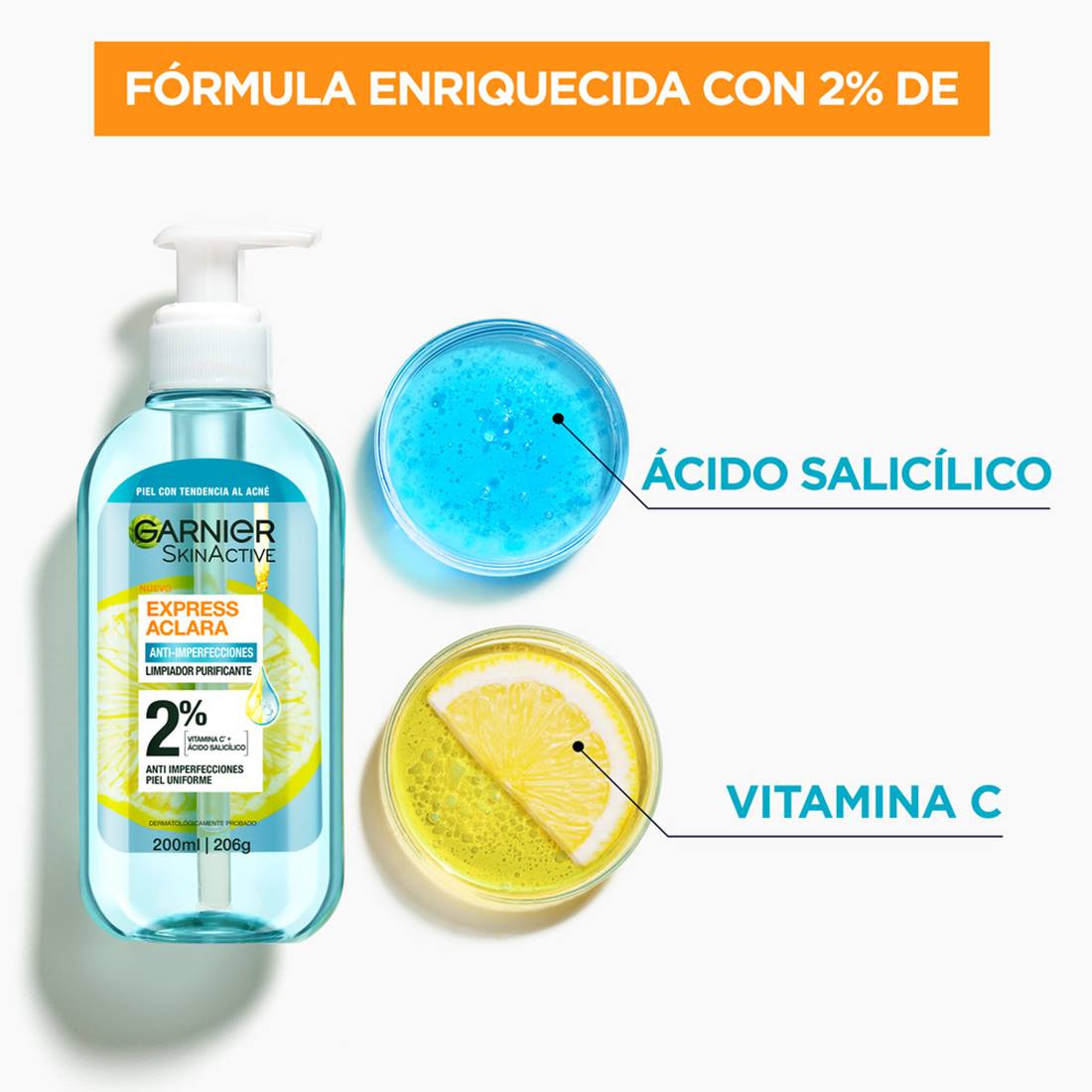 Gel Limpiador Garnier Anti-Imperfecciones Express Aclara 200 ML