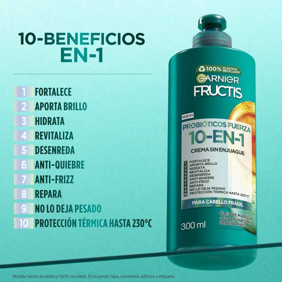 Crema para Peinar 10 en 1 Probióticos Fuerza 300 ml - Garnier Chile
