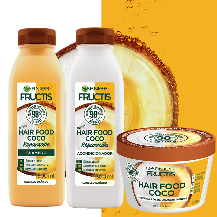 Shampoo Fructis Hair Food Coco para Pelo Dañado | Garnier Chile