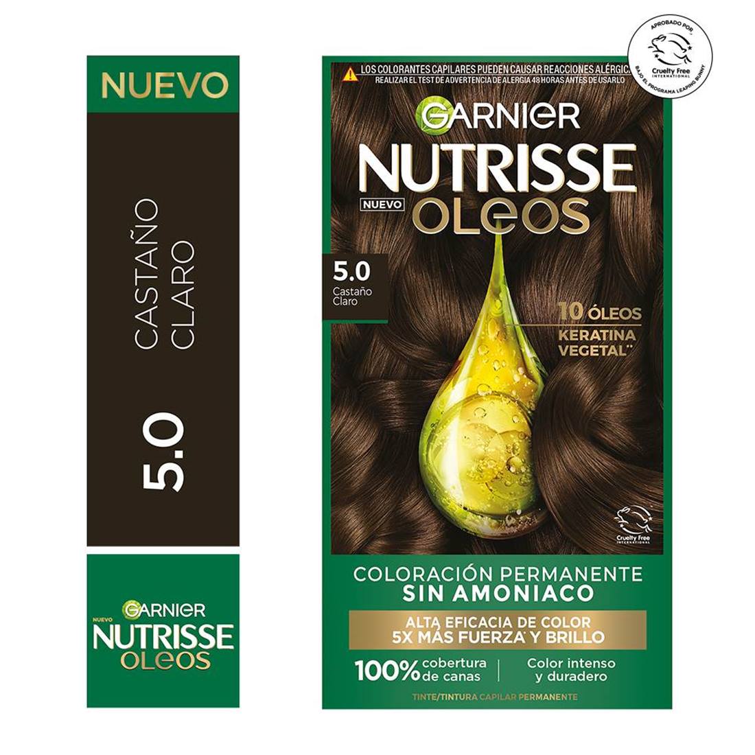 Nutrisse Oleos sin amoníaco castaño claro 5.0, Garnier Chile