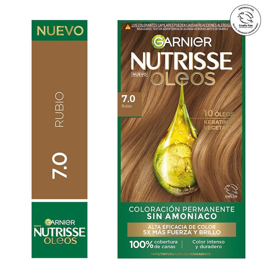 Nutrisse Oleos sin amoníaco rubio 7.0, Garnier Chile