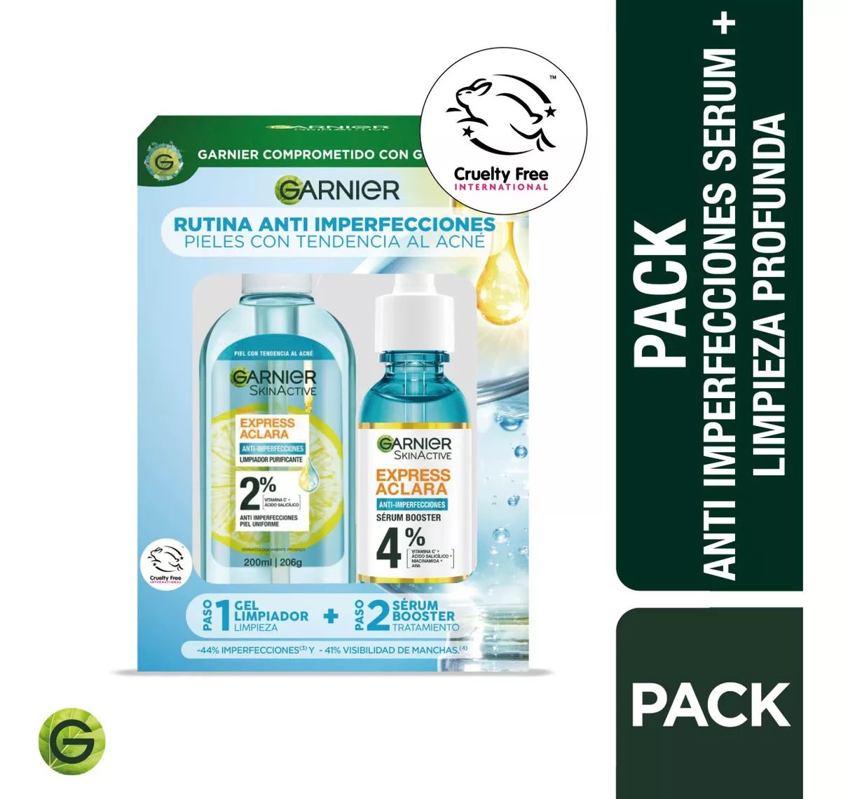 Pack Serum Anti-acne + Gel limpiador | Garnier Chile